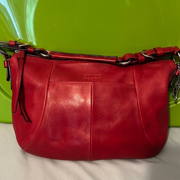Coach | Bags | Coach Red Leather Shoulder Bag | Poshmark